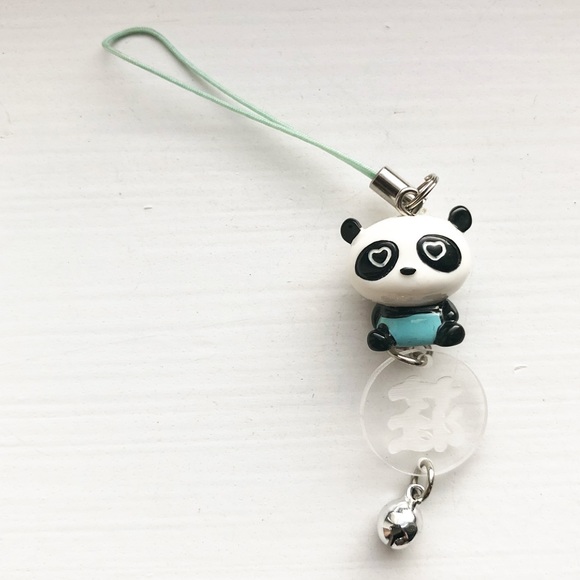 Accessories | Cute Lucky Asian Panda Keychain Bell Charm | Poshmark